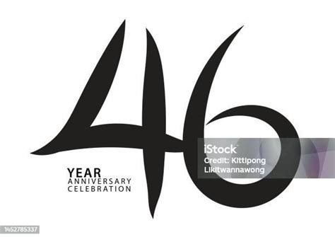 46 주년 기념일 축 하 블랙 컬러 로고 타입 벡터 46 숫자 디자인 46 번째 생일 초대장 로고 번호 디자인 벡터 일러스트 레이 션 그래픽 요소 서예 글꼴 타이포그래피