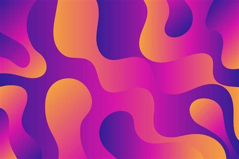 그라데이션 액체 얼룩이 있는 생생한 컴포지션 배경 디자인 추상 모션 다채로운 파도 프리미엄 벡터