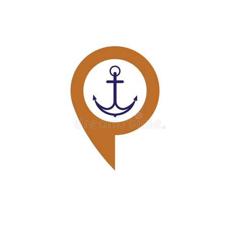 Map Pointer With Symbol Anchor And Sea Port Icon Digital Purple For Any Design Isolated On White