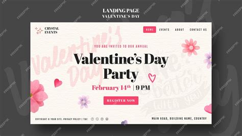 발렌타인 데이 방문 페이지 디자인 서식 파일 무료 Psd 파일