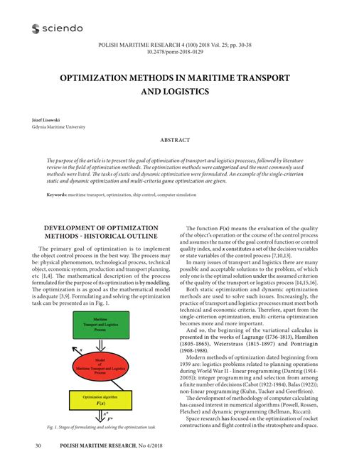 Pdf Optimization Methods In Maritime Transport And Logistics
