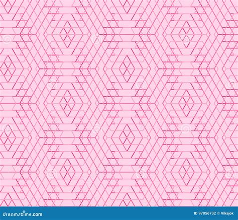 Seamless Geometric Pattern Hexagon Abstract Background Pink Vector Stock Vector Illustration