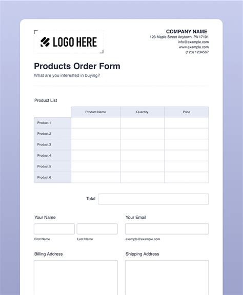 Order Forms How To Create An Order Form 12 Templates