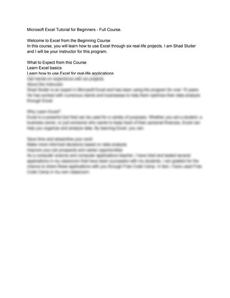 Solution Ms Excel Course Studypool