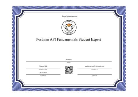 Naveen M K On Linkedin Api Postman Certification Techskills Continuouslearning