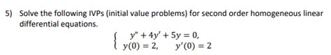 Solved 5 Solve The Following Ivps Initial Value Problems