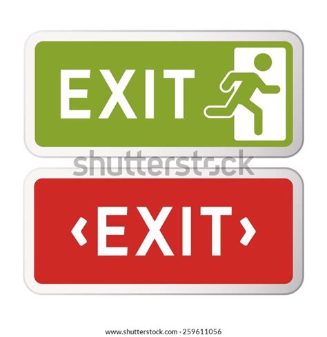 Exit Sign Illustration Pack Two Vector Stock Vector Royalty Free 259611056 Shutterstock