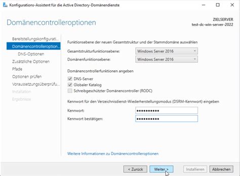 Windows Server 2022 Domain Controller Installieren