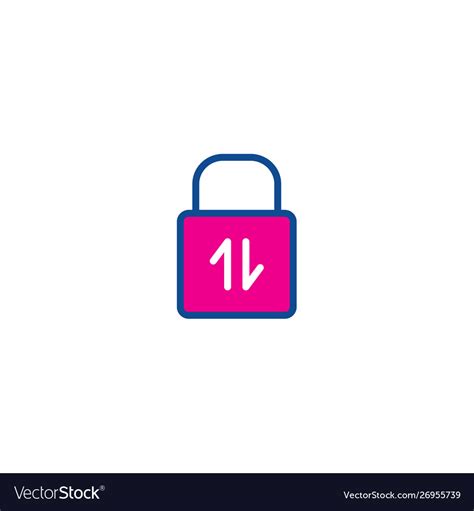 Lock Color Thin Line Icon For Web Royalty Free Vector Image