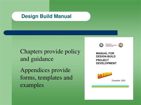 PPT Design Build Manual PowerPoint Presentation Free Download ID