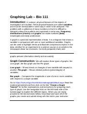 Graphing Lab Bio 111 Docx Graphing Lab Bio 111 Introduction In Science Physical Features