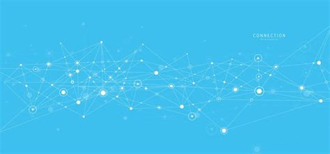 네트워크 배경 포인트 라인과 사람 아이콘 연결 벡터 기술 배경 프리미엄 벡터