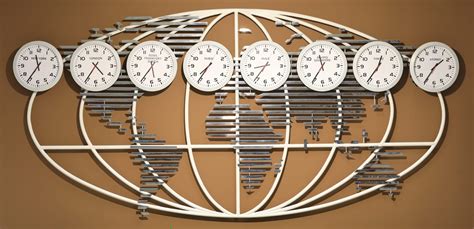 Time Zone Clocks Showing Different Times Asw Global