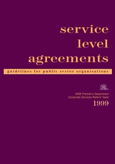 Service Level Agreements NSW Department Of Premier And Cabinet