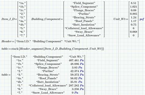 Solved Creating Table In Mathcad Prime 8 Ptc Community