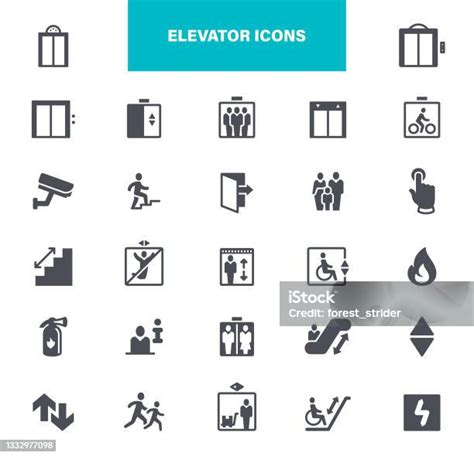엘리베이터 아이콘 소셜 디스탄싱 공공 쇼핑몰 등의 아이콘이 들어 있습니다 엘리베이터에 대한 스톡 벡터 아트 및 기타 이미지 엘리베이터 아이콘 문 Istock