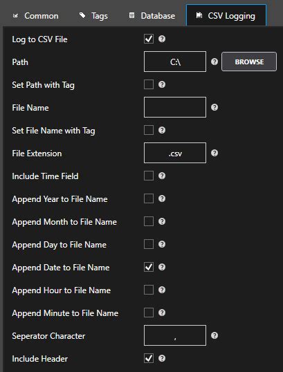 Logging Group Csv Logging Properties Industrial Iot Data Platform