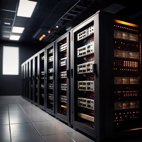 Premium Photo High Tech Computer Server Room Housing Centralized Information Technology Services