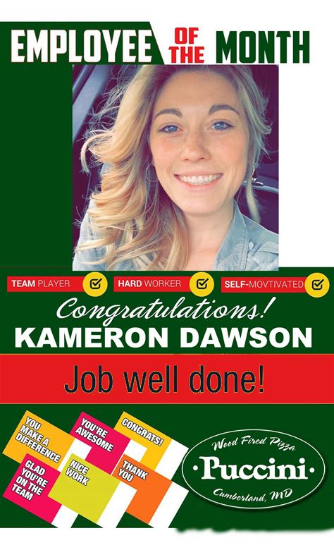 Congratulations Kameron Dawson On Puccini Restaurant