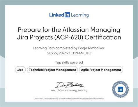 pooja nimbalkar on linkedin certificate of completion
