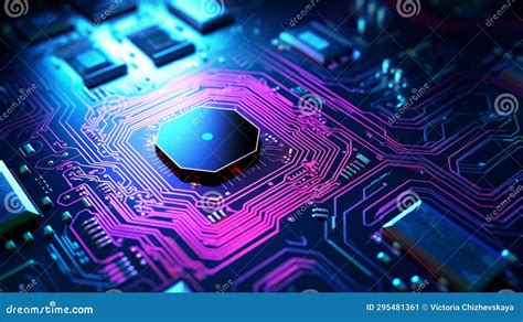 Electronic Technology Computing Circuit Hardware Processor Board Stock Illustration