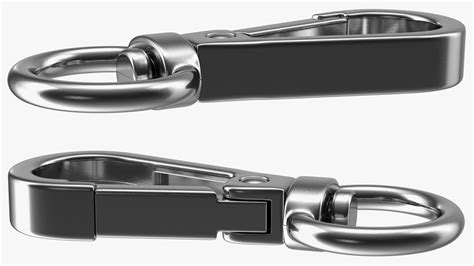 Push Gate Snap Hook Silver 3d Model 19 3ds Blend C4d Fbx Max Ma Lxo Obj Free3d