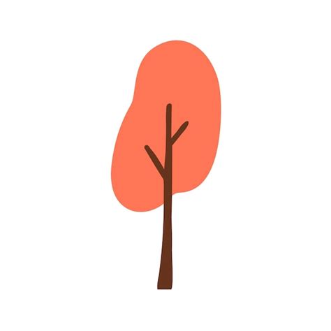 Premium Vector Tree Autumn Forest Plant With Foliage Crown Trunk Branches Modern Abstract