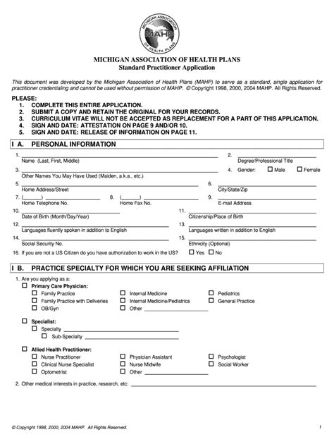 Mahp Credentialing Application Form Fill Out And Sign Online Dochub