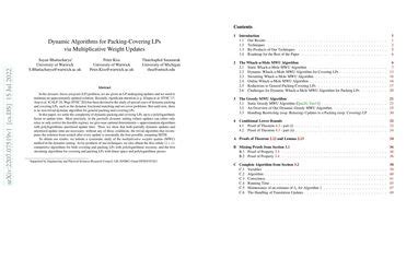 Dynamic Algorithms For Packing Covering LPs Via Multiplicative Weight