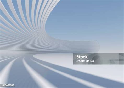 추상적인 콘크리트 건물 배경 3d 렌더링 건축에 대한 스톡 사진 및 기타 이미지 건축 곡선 벽 Istock
