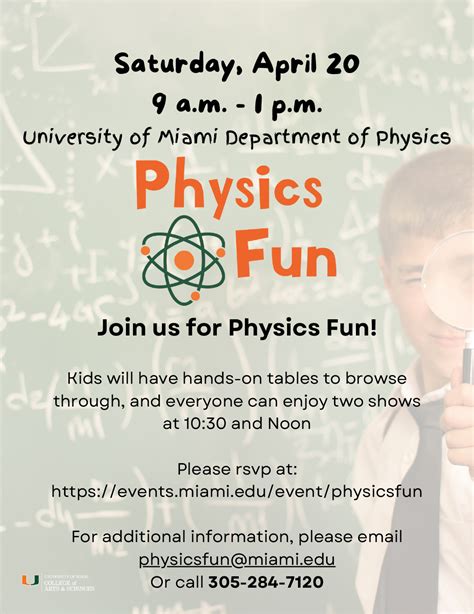 Physics Fun Department Of Physics University Of Miami