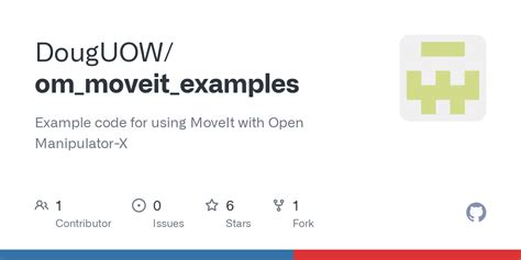Github Douguowommoveitexamples Example Code For Using Moveit With