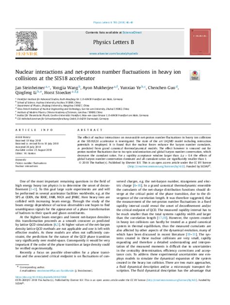 Pdf Nuclear Interactions And Net Proton Number Fluctuations In Heavy Ion Collisions At The