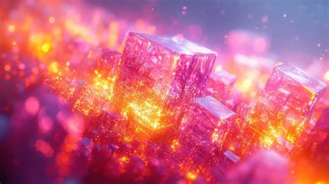 Luminous Crystal Structures Glowing In Vibrant Colors Create Mesmerizing Scene Stock Image