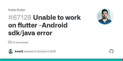 Unable To Work On Flutter Android Sdkjava Error · Issue 67128 · Flutterflutter · Github