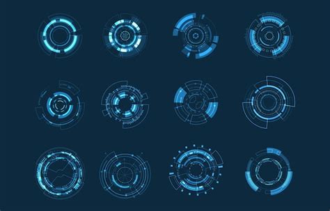 Premium Vector Set Of Circle Abstract Digital Technology