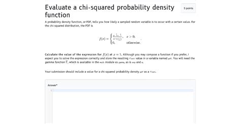 Solved Evaluate A Chi Squared Probability Density Function A