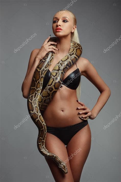 Girl With Python Stock Photo Evarlamov 34693105