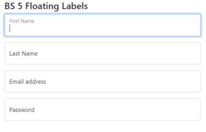 Bootstrap 5 Floating Labels For Elements Textbox Textarea Select