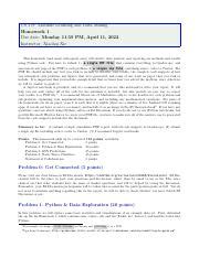 CS178 HW1 Pdf CS 178 Machine Learning And Data Mining Homework 1 Due Date Monday 11 59 PM