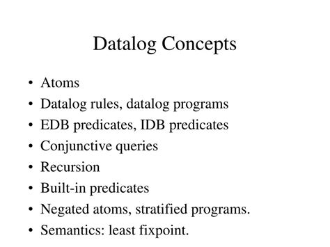 Ppt Logic Based Query Languages Powerpoint Presentation Free