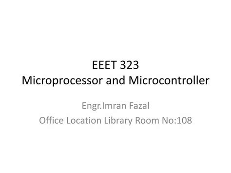 Pdf Microprocessor And Microcontroller Lec1 Dokumentips