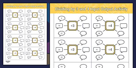 Reinforcing Numberdividing By 3 And 4 Input Output Activity