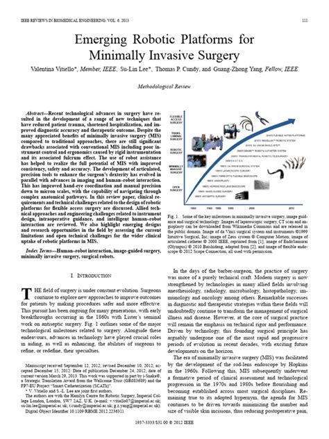 Emerging Robotic Platforms For Minimally Invasive Surgery Pdf