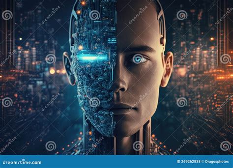 Ai Robot Or Android Machine Digital Technology Concept Idea Neural