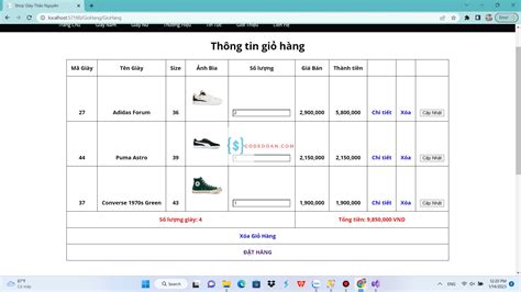 Website Asp net MVC quản lý cửa hàng bán giày full code sql Sàn giao dịch source code chia
