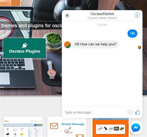 Facebook Customer Chat Plugin In Osclass Osclass Market