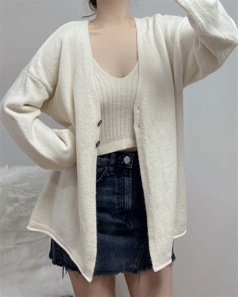 한마마켓 봄신상 나시가디건세트 루즈핏 롱가디건 세트