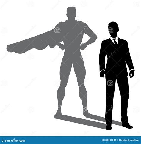 Superhero Business Man With Super Hero Shadow Stock Vector