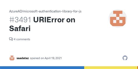 Urierror On Safari · Issue 3491 · Azureadmicrosoft Authentication Library For Js · Github